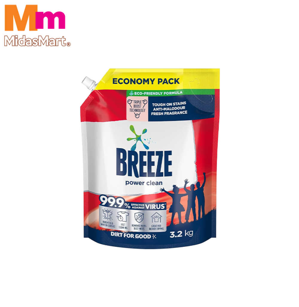 BREEZE LIQUID DETERGENT - POWER CLEAN REFILL (3.2K