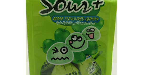 LOT 100 SOUR PLUS GUMMY APPLE 1x100G
