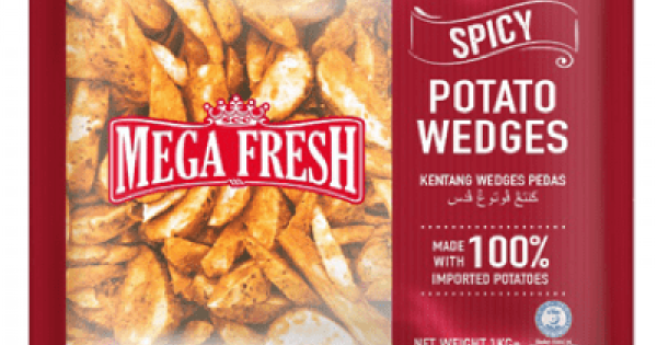 MEGA FRESH POTATO SPICY WEDGES 1X1KG