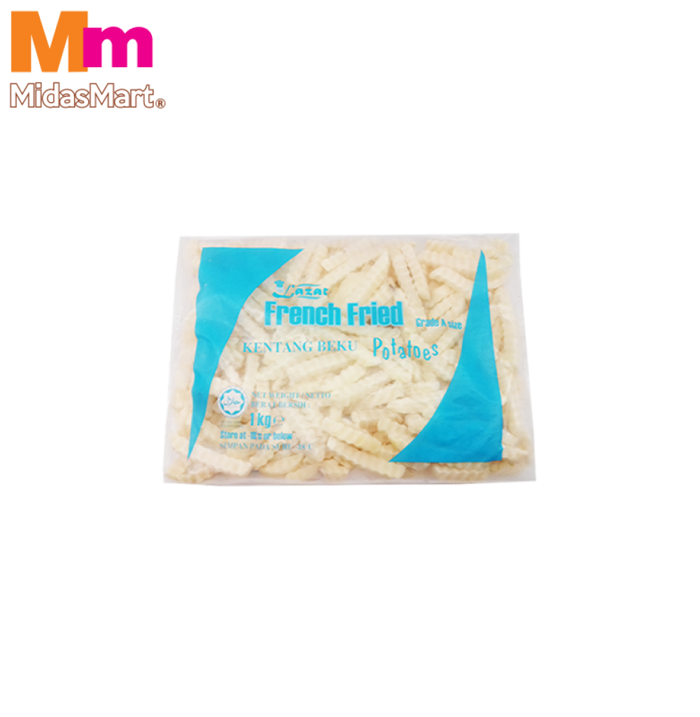 LAZAT CRINKLE CUT FRENCH FRIES (1KG)